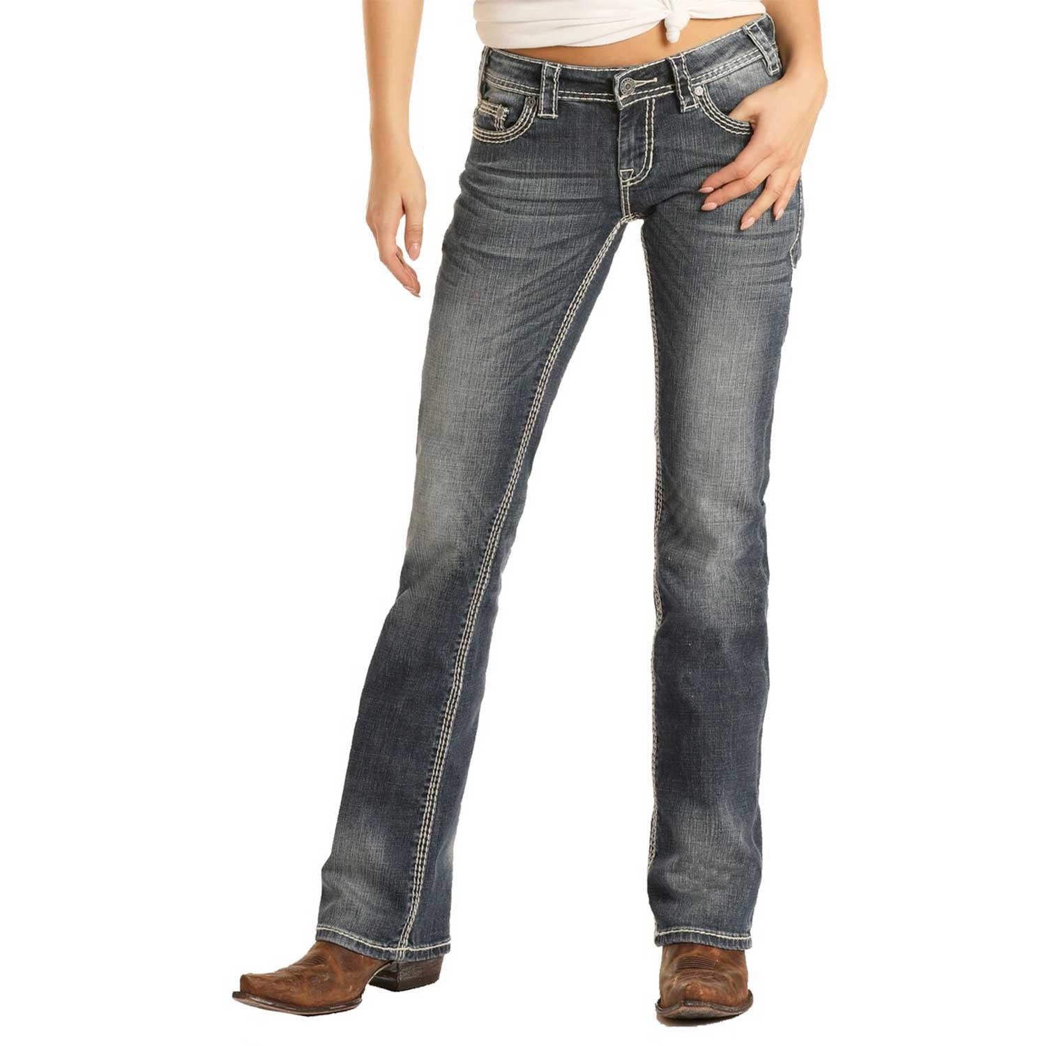 Rock & Roll Cowgirl Jeans Corte Vaquero W7-9516 – Rivera Western Wear